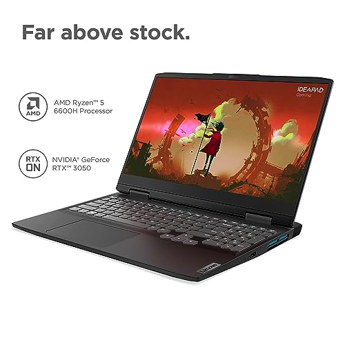 Lenovo 2023 Newest IdeaPad Gaming 3 Laptop, 15.6" FHD IPS Display, AMD Ryzen 5 6600H(Beats i5-12400), GeForce RTX 3050, 16GB DDR5 RAM, 512GB SSD, Wi-Fi6, Keyboard Backlit, Windows 11 Home, ‎Onyx Grey