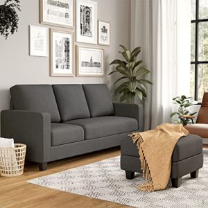 Furniwell Couch Sofas, Dark Gray