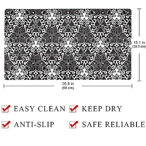 Bath Tub Shower Mat - Anti-Slip PVC Material 15.1x26.8 in, Gentle Cushioning Quick Drying Suction Cups Reliable Solution - Luxury Decoration Illustration - Gray Non-Slip Floor Mat