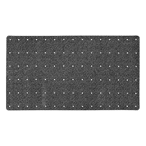 Bath Tub Shower Mat - Anti-Slip PVC Material 15.1x26.8 in, Gentle Cushioning Quick Drying Suction Cups Reliable Solution - Black Texture Pattern Non-Slip Floor Mat