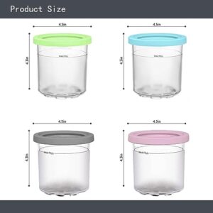 UNDR 2/4/6PCS Creami Pints, for Ninja Creamy Pints Lids,16 OZ Creami Deluxe Pints Airtight,Reusable for NC301 NC300 NC299AM Series Ice Cream Maker,Pink-4PCS