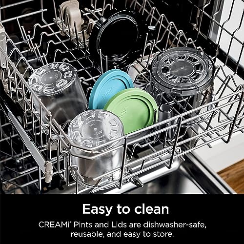 UNDR 2/4/6PCS Creami Pint Containers, for Ninja Creami Pints and Lids,16 OZ Creami Pints Bpa-Free,Dishwasher Safe Compatible with NC299AMZ,NC300s Series Ice Cream Makers,Gray+Green-2PCS