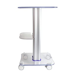 lohishilo beauty salon spa trolley cart pedestal acrylic rolling cart wheel stand storage, for hospitals, clinics, dentistry