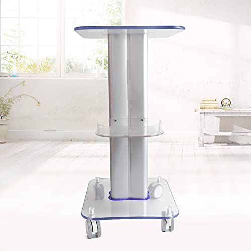 LOHISHILO Beauty Salon SPA Trolley Cart Pedestal Acrylic Rolling Cart Wheel Stand Storage, for Hospitals, Clinics, Dentistry