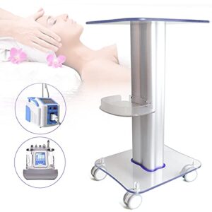 LOHISHILO Beauty Salon SPA Trolley Cart Pedestal Acrylic Rolling Cart Wheel Stand Storage, for Hospitals, Clinics, Dentistry