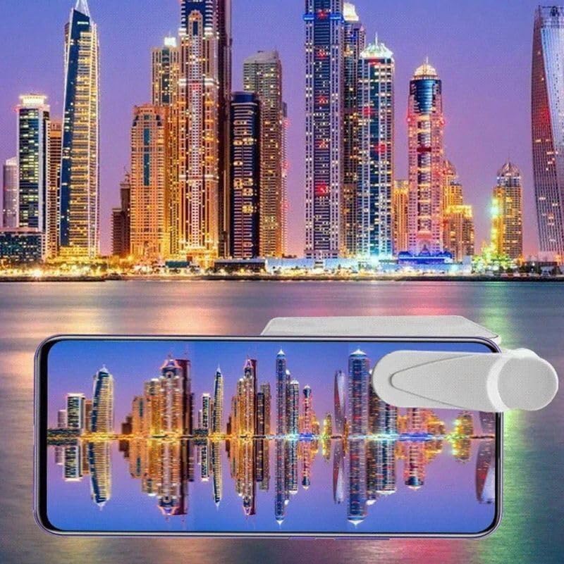 Smartphone Camera Mirror Reflection Clip Kit Adjustable Enhance Phone Camera Shots with Selfie Reflector Travel-Friendly and Easy-to-Carry Phone Camera Mirror Clip （Black）