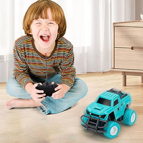 RC Race Car Toy, ABS 1/24 High Speed Remote Control Car Toy for Children Gift (Green Blue)