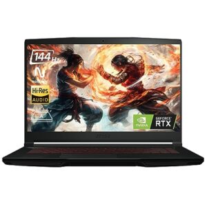 msi gf63 thin 11uc gaming laptop, 15.6" fhd display 144hz, intel core i5-11400h, geforce rtx 3050, 32gb ram, 1tb ssd + 2tb hdd, wi-fi 6, windows 11 home, backlit keyboard, webcam, hdmi, grey