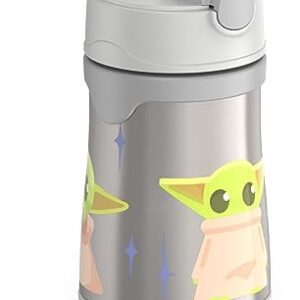 THERMOS Vacuum Insulated Stainless Steel 10oz Straw Bottle, THE MANDALORIAN