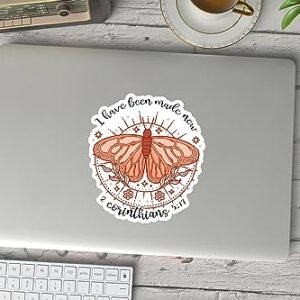 Miraki I Have Been Made New Sticker, Religious Stickers, Christian Stickers, Bible Verse Stickers, Water Assitant Die-Cut Vinyl Jesus Decals for Laptop, Phone, Water Bottles, Kindle Sticker