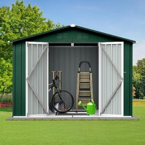 the spacious metal outdoor storage shed 8 feet x 6 feet | the ideal choice of the door and anti -rust steel | backyard, garden, terrace