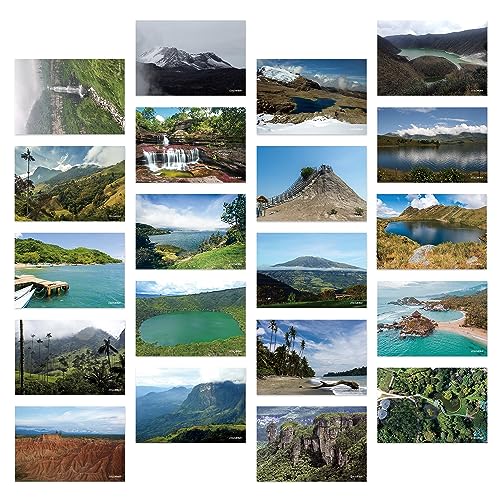 Dear Mapper Colombia Natural Landscape Postcards Pack 20pc/Set Postcards From Around The World Greeting Cards for Business World Travel Postcard for Mailing Decor Gift