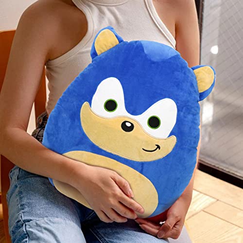 DEYOU Classic 14in Hedgehog Plush Toys Plush Figure Classic Hedgehog Plush Doll for Boys Girls Best Gift (Blue)