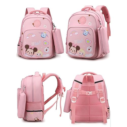 HAPIKI Kawaii Backpack with Cute Accessories 15.6 Inch Laptop Anti-Theft Travel Aesthetic New Semester Gifts With Pendant Bag (pink,Medium(25 Liter))