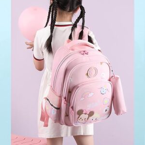 HAPIKI Kawaii Backpack with Cute Accessories 15.6 Inch Laptop Anti-Theft Travel Aesthetic New Semester Gifts With Pendant Bag (pink,Medium(25 Liter))