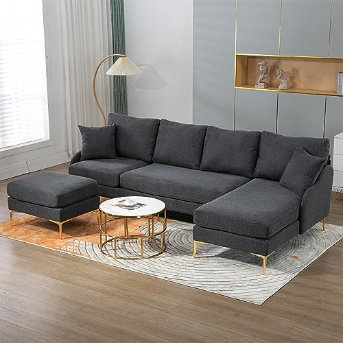 Modern Convertible U-Shaped Sectional Corner Sofa for Living Room,Upholstered Accent Modular Sectionals Sofá Couch Bed for Home Office