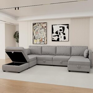 Modern Convertible U-Shaped Sectional Corner Sofa for Living Room,Upholstered Accent Modular Sectionals Sofá Couch Bed for Home Office