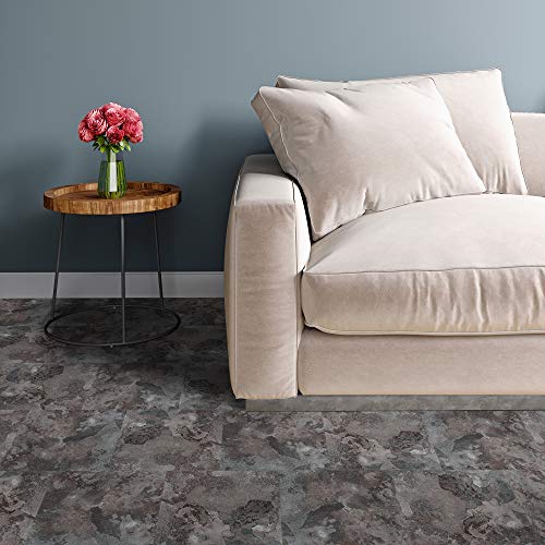 Achim Imports VFT961POVR Home Furnishings Portfolio 12x12 2.0mm Self Adhesive Vinyl Floor, Midnight Marble, 9 Tiles/9 sq. ft, 12 x 12 (Pack of 2)