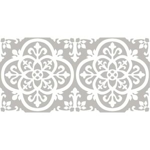 floorpops fp2942 medina peel & stick floor tiles, grey (pack of 2)