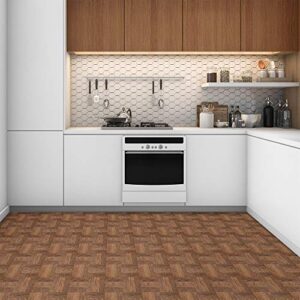 Achim Imports VFT920POVR Home Furnishings Portfolio 12x12 2.0mm Self Adhesive Vinyl Floor, Walnut Parquet, 9 Tiles/9 sq. ft (Pack of 2)