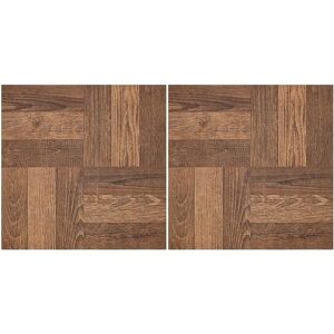 achim imports vft920povr home furnishings portfolio 12x12 2.0mm self adhesive vinyl floor, walnut parquet, 9 tiles/9 sq. ft (pack of 2)