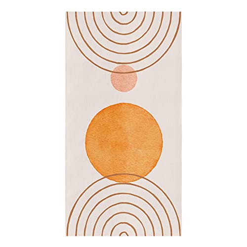 Chees D Zone Mid Century Arch Orange Sun Kitchen Towels Dish Cloth Towel Absorbent Hand Towel Cleaning Cloth,Boho Abstract Minimalist Art Dishcloth Quick Drying for Dishes Counter 1 Pack