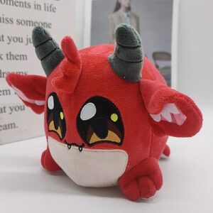 Shontay Emotional Support Demon Plush Toy,Red Demon Plushies for Children,3D Cartoon Halloween Emotional Demon Party Decoration Props Gift.