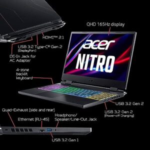 acer 2023 Newest Nitro 5 Gaming Laptop, 15.6" 165 Hz IPS Display, AMD Ryzen 7 6800H (8 core), NVIDIA GeForce RTX 3070 Ti, 32GB DDR5 RAM, 1TB SSD, Wi-Fi 6E, Backlit Keyboard, Windows 11 Home