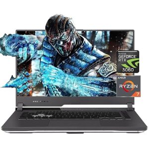 asus 2023 newest rog strix g15 gaming laptop, 15.6" wqhd 165hz display, amd ryzen 7 6800h processor, nvidia geforce rtx 3060, 64gb ddr5 ram, 2tb ssd, backlit keyboard, windows 11 home, eclipse gray