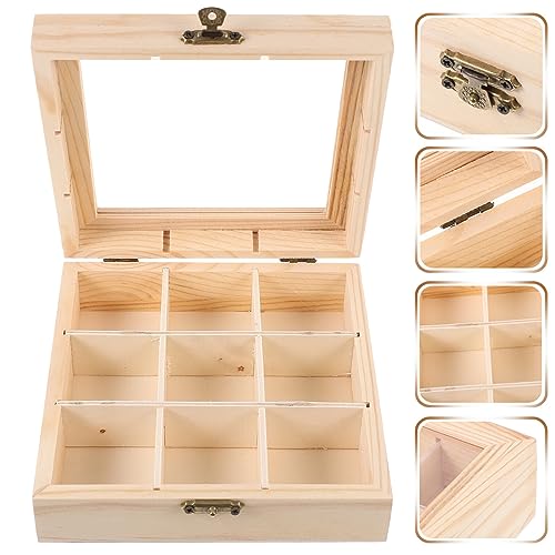 Tea Organizer Tea Box Organizer with Lid Tea Bag Countertop Holder Coffee Organizer Compartment Tea Bag Storage Box for Kitchen Cabinets Countertops Pantry Tea Display Holder