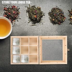 Tea Organizer Tea Box Organizer with Lid Tea Bag Countertop Holder Coffee Organizer Compartment Tea Bag Storage Box for Kitchen Cabinets Countertops Pantry Tea Display Holder