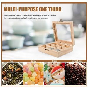 Tea Organizer Tea Box Organizer with Lid Tea Bag Countertop Holder Coffee Organizer Compartment Tea Bag Storage Box for Kitchen Cabinets Countertops Pantry Tea Display Holder