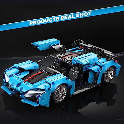 Vortix Technic Sports Car Model Building Blocks, 1/14 MOC Speed Champions Racing Car Building Kit, Construction Vehicle Toys for Adults Kids, Compatible with Lego Technic (1080PCS)