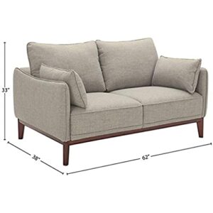 LIUJUN Loveseat Sofa with Wood Base and Legs, 62" W