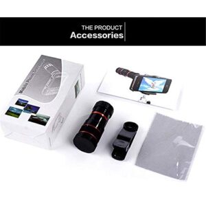 Cell Phone Camera Lens Kit, Universal Monocular Telescope, Telephoto Zoom Camera Mobile Smartphone Lens,Mount for Most Smartphone 8X 12X 14X