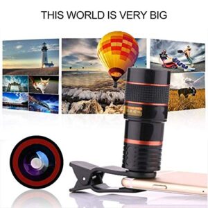 Cell Phone Camera Lens Kit, Universal Monocular Telescope, Telephoto Zoom Camera Mobile Smartphone Lens,Mount for Most Smartphone 8X 12X 14X