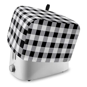 Toaster Cover, 2 Slice Toaster Cover Vintage Farmhouse Black White Buffalo Check Plaid Kitchen Small Appliance Covers, Dust and Machine Washable Bread Maker Cover (12w X 7.5d X 8h)