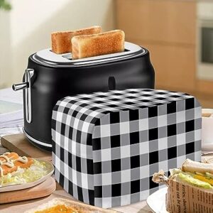 Toaster Cover, 2 Slice Toaster Cover Vintage Farmhouse Black White Buffalo Check Plaid Kitchen Small Appliance Covers, Dust and Machine Washable Bread Maker Cover (12w X 7.5d X 8h)