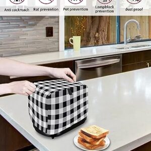 Toaster Cover, 2 Slice Toaster Cover Vintage Farmhouse Black White Buffalo Check Plaid Kitchen Small Appliance Covers, Dust and Machine Washable Bread Maker Cover (12w X 7.5d X 8h)