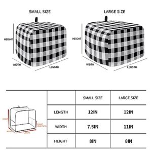 Toaster Cover, 2 Slice Toaster Cover Vintage Farmhouse Black White Buffalo Check Plaid Kitchen Small Appliance Covers, Dust and Machine Washable Bread Maker Cover (12w X 7.5d X 8h)