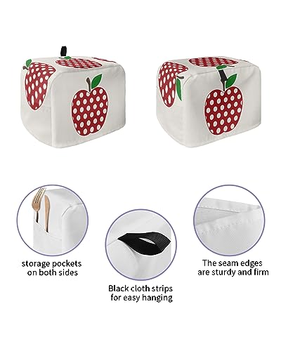 Red Apples Toaster Cover, 2 Slice Toaster Cover Simple Polka Dots Apples Kitchen Small Appliance Covers, Dust and Machine Washable Bread Maker Cover (12w X 7.5d X 8h)