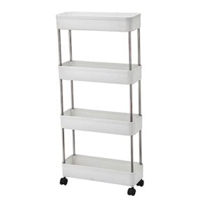 ushobe trolley 4 storage rack kitchen slide out cart bathroom rolling cart storage rack with wheels makeup rolling cart slim storage cart wheel dolly cosmetics organizer storage basket