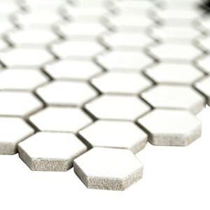 Capella Star Pattern Black and White Hexagon 1" Porcelain Floor and Wall Tile Matte for Kitchen Backsplash, Bathroom Shower, Decorative Accent Wall (1 Sheet)