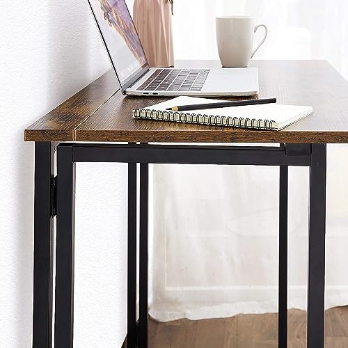 ENGERIO Folding Computer Desk, Space-Saving Home Office Desk, Modern Work Desk for Small Spaces, Foldable Computer Table, Simple Study Writing Table, Wooden Gaming Desk