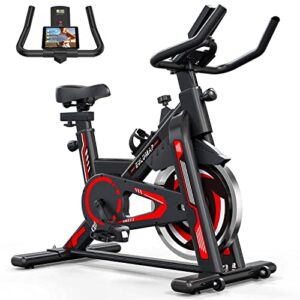 exercise bike-stationary indoor cycling bikes for home gym with pad mount &comfortable seat cushion,exercise equipment(red)