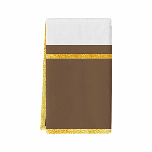 zzsunfeel Kitchen Towels Reversible for Drying Dishes, Brown Yellow Stripes Geometry Modern Art Set of 1 Dishcloths Cotton Hand Towels, Absorbent Dish Towels for Kitchen Counter Tea Towels 18"x 28"