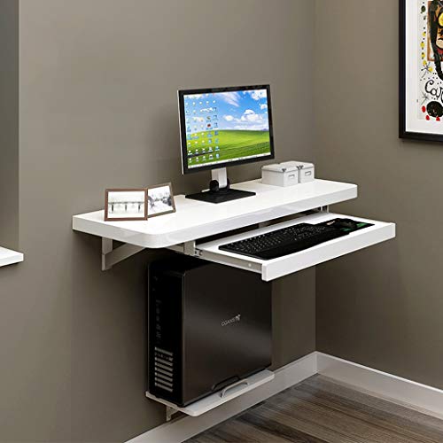 Wall Floating Computer Desk Table - Portable Laptop Desk with Adjustable Keyboard Tray - Study & Writing Desk in a Compact, Space-Saving Design