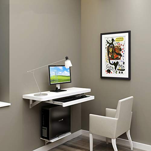 Wall Floating Computer Desk Table - Portable Laptop Desk with Adjustable Keyboard Tray - Study & Writing Desk in a Compact, Space-Saving Design