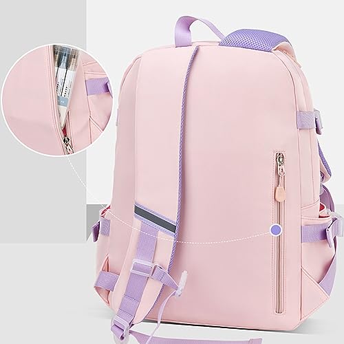 Wellhoope Kawaii Big Capacity Backpack Personalized Name Cute Aesthetic Backpack Bunny Outdoor Daypack Casual Travel Bag Laptop Backpack Pink Blue Black Purple Green