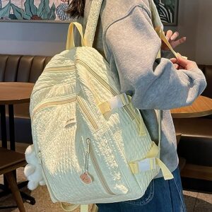 Verdancy Kawaii Backpack for Teens School College Students Travel Aesthetic Bookbag Cute Schoolbag Casual Daypack (Yellow)